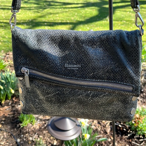 Hammitt | Bags | Hammitt Small Vip Silver Sparkle On Black Leather ...
